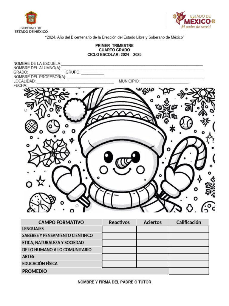 1ra Eva de 4° 2024-2025-1 | PDF