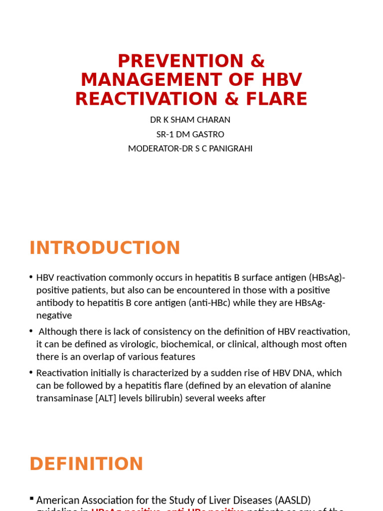Prevention & Management of HBV Reactivation & Flare | PDF | Hepatitis B ...