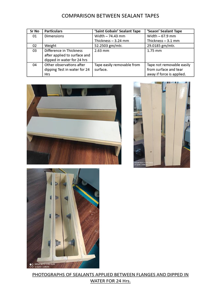 Comparison of Sealants | PDF