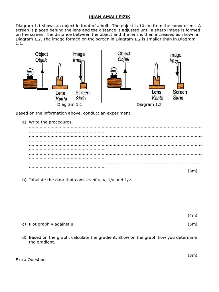 UJIAN AMALI FIZIK - Lens | PDF