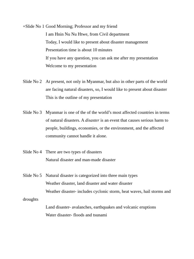 Disaster Management Aims To Reduce | PDF | Natural Disasters | Tropical ...