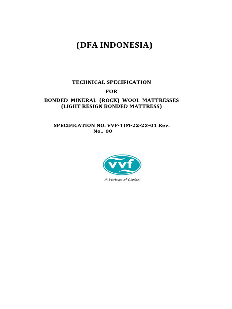 TechnicalSpecification - LRB Mattress - VVF | PDF | Engineering Tolerance | Specification ...