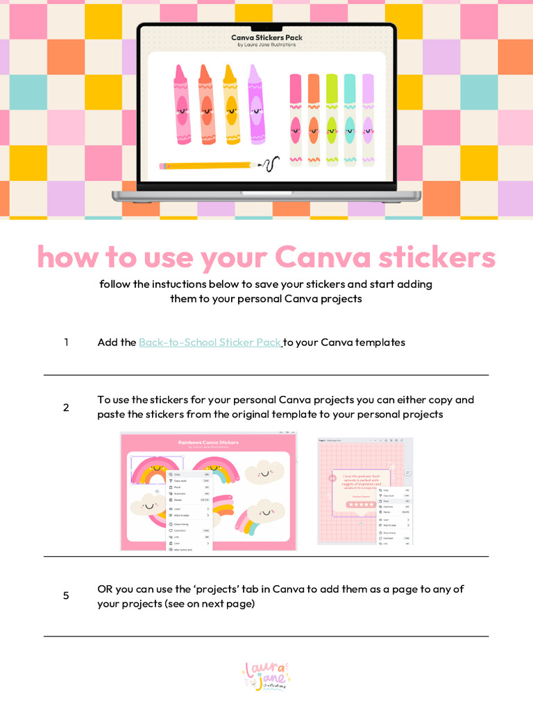 Back To School Canva Stickers - Download Guide | PDF