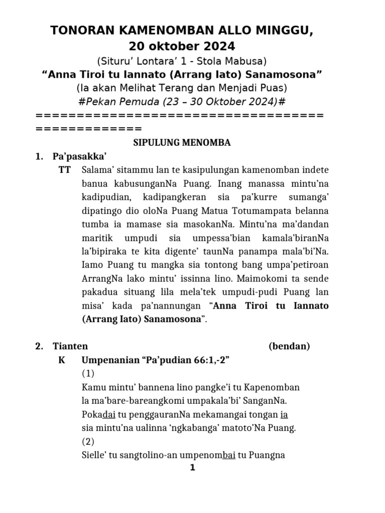 20 Okt Bahasa Toraja | PDF