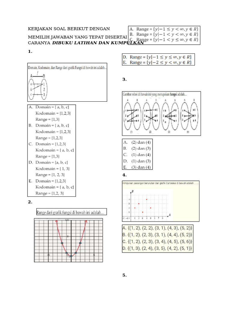 Soal Pilihan Ganda Fungsi dan Diagram | PDF