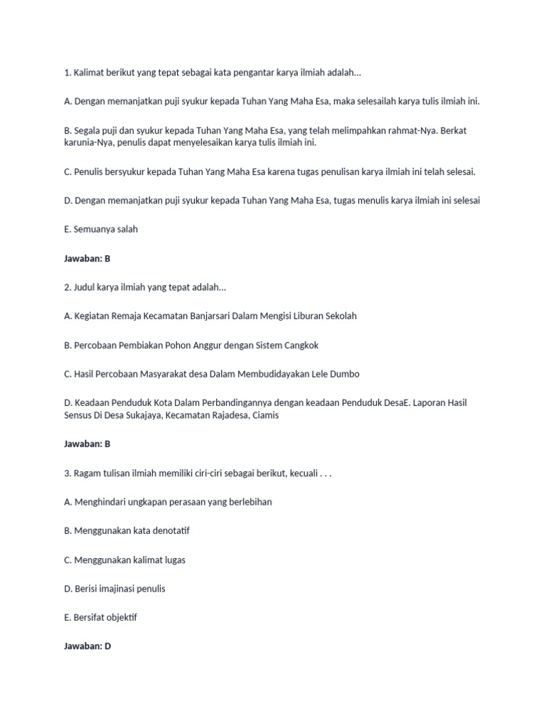 Bindo STS Karya Ilmiah | PDF