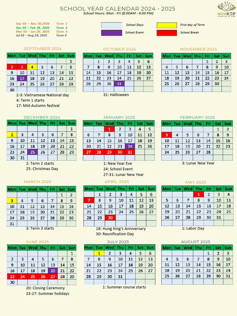 School Calendar 2024-2025 | PDF