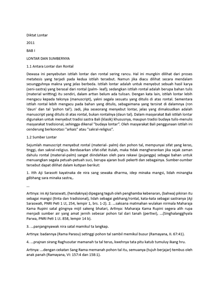 Diktat Lontar | PDF