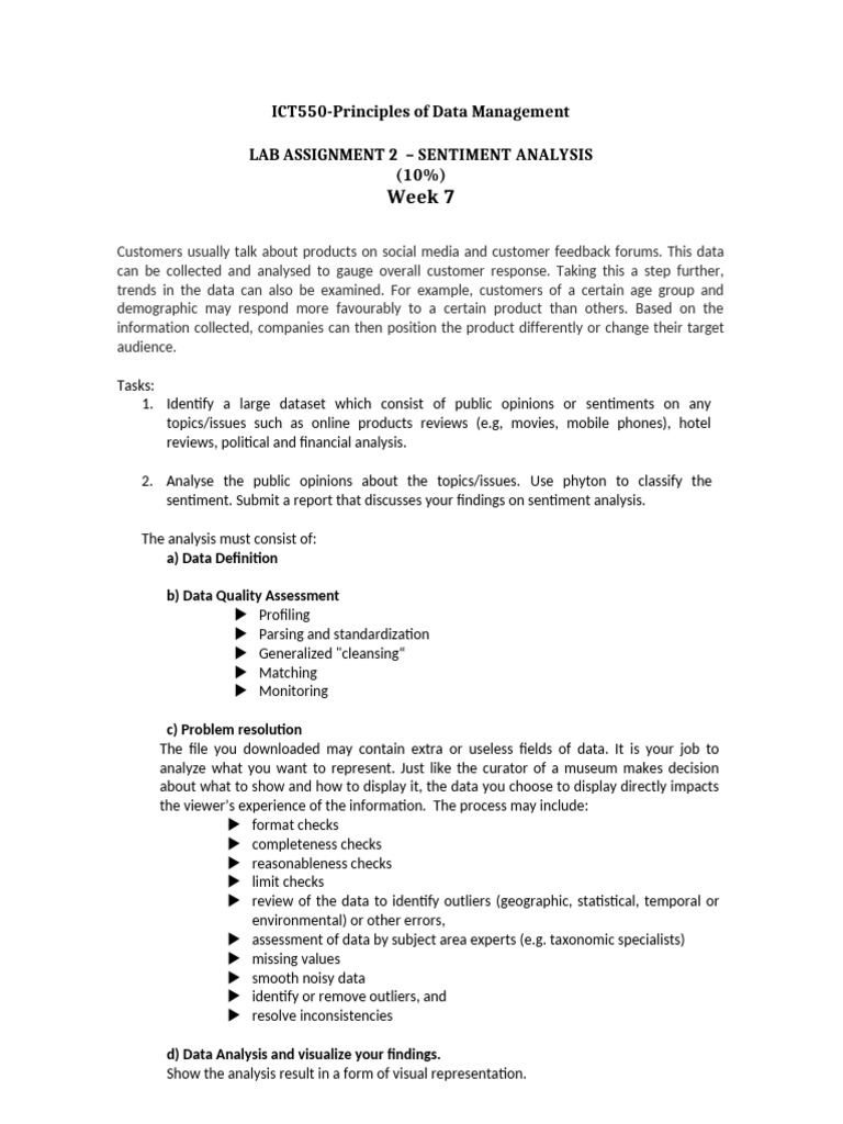 ICT550 Lab Assignment 2 | PDF | Data | Information Science ICT550 Lab Assignment 2 | PDF | Data | Information Science