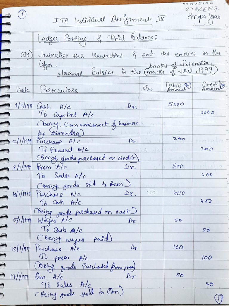 Assignment Ledger Posting | PDF