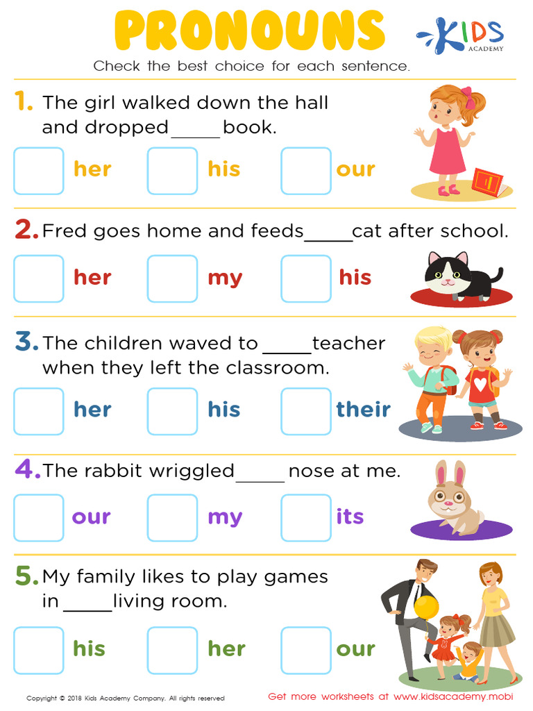 Grade 3 Pronouns Worksheet | PDF