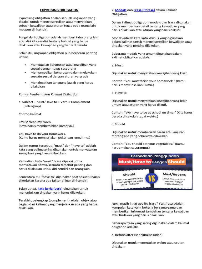 Expressing Obligation | PDF