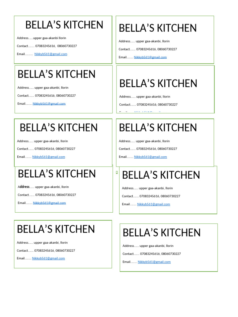 Bella Kitchen | PDF
