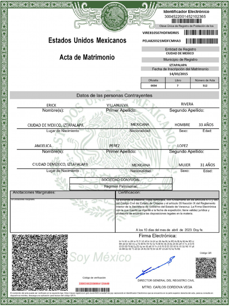 Acta Mat Hijos | PDF