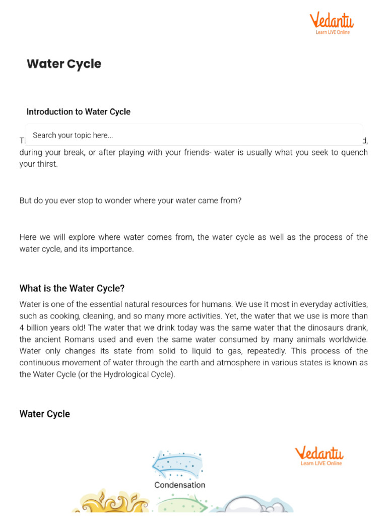 Water Cycle | PDF