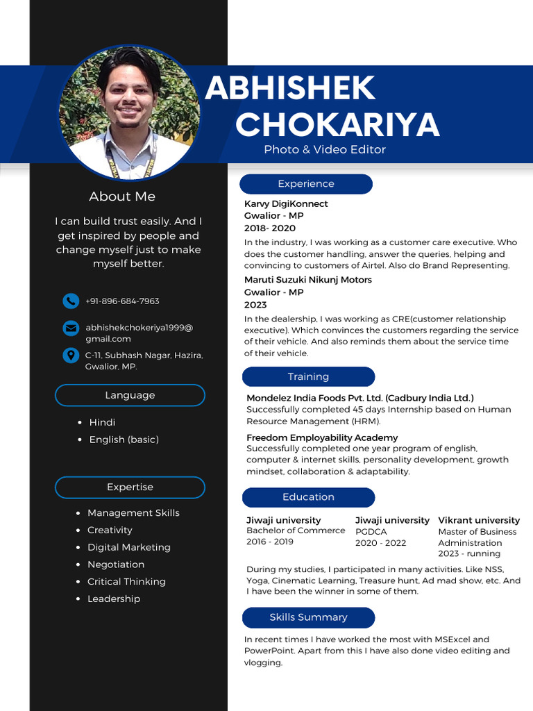 Black Modern Professional Resume - 20241127 - 104242 - 0000 | PDF | Business | Human Communication