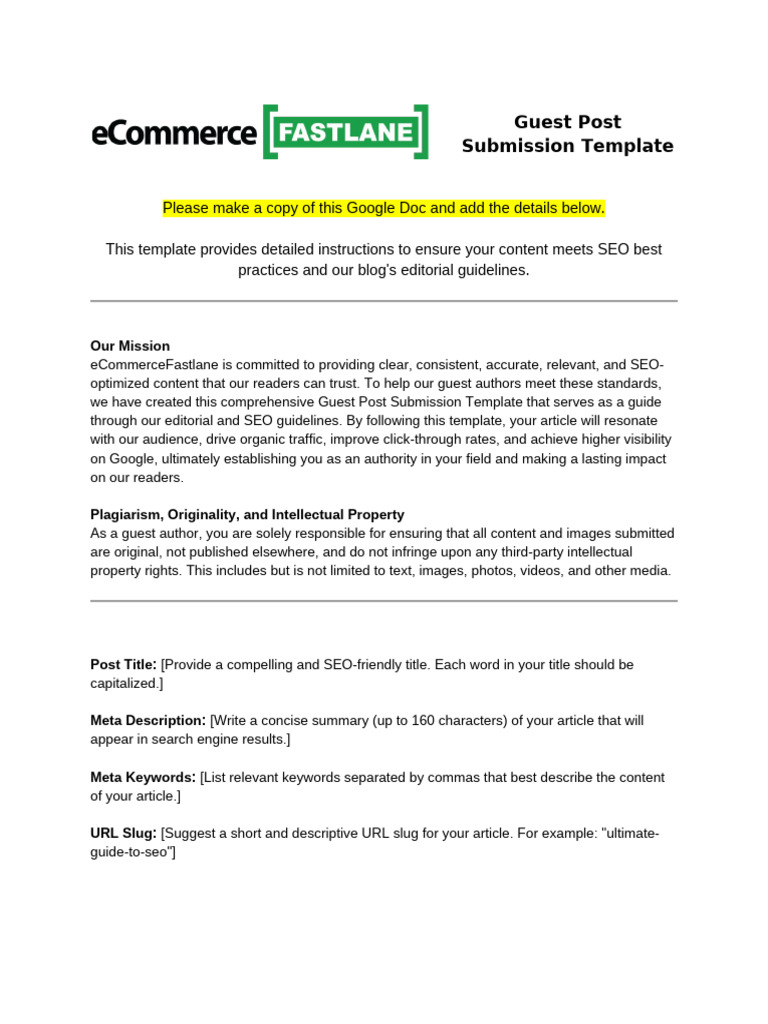 Guest Post Submission | PDF | Search Engine Optimization