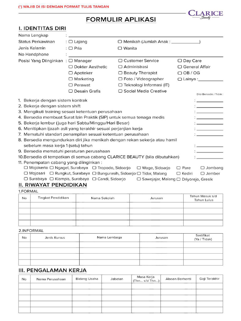 Form Interview Clarice 2024 | PDF