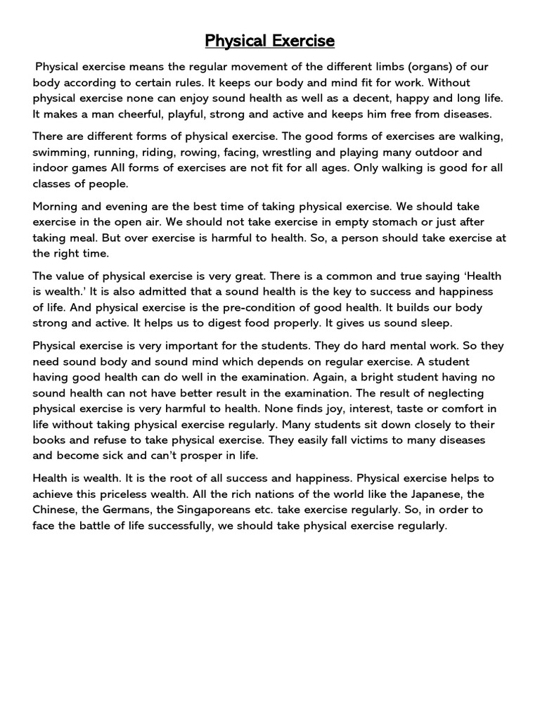 Composition-Physical Exercise | PDF