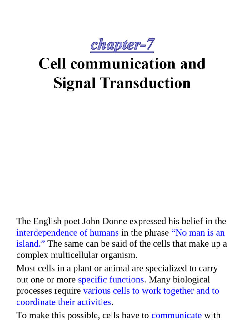 Cell Signaling and Signal Transduction | PDF | Cell Signaling | Signal ...