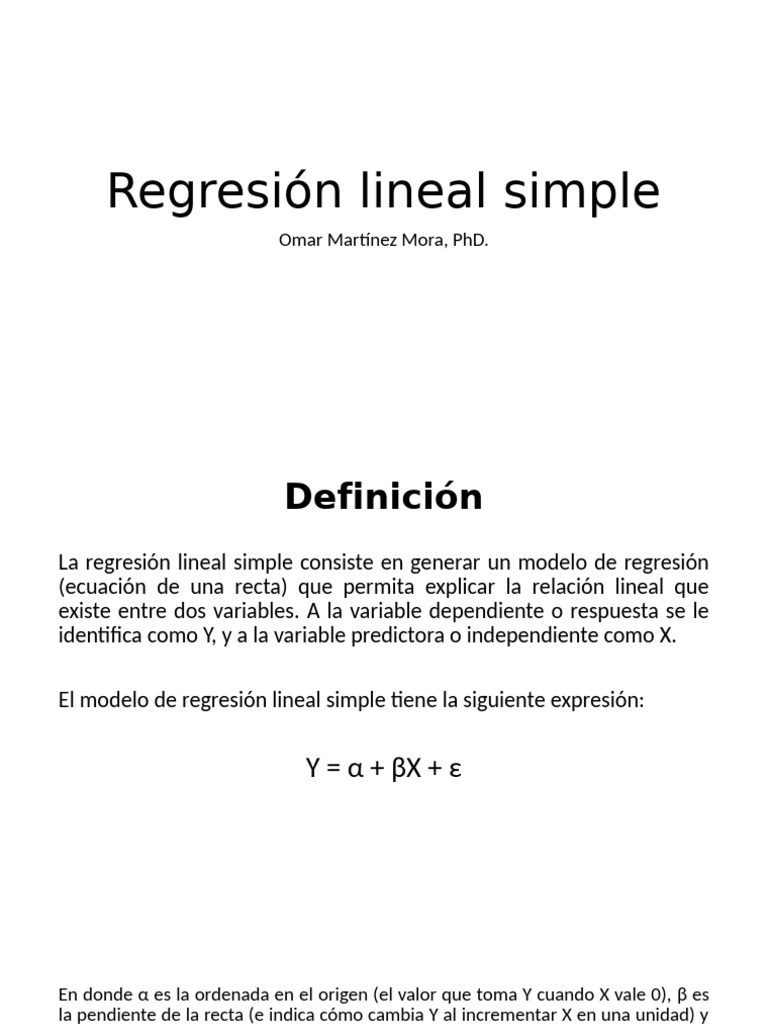 Regresión Lineal Simple | PDF