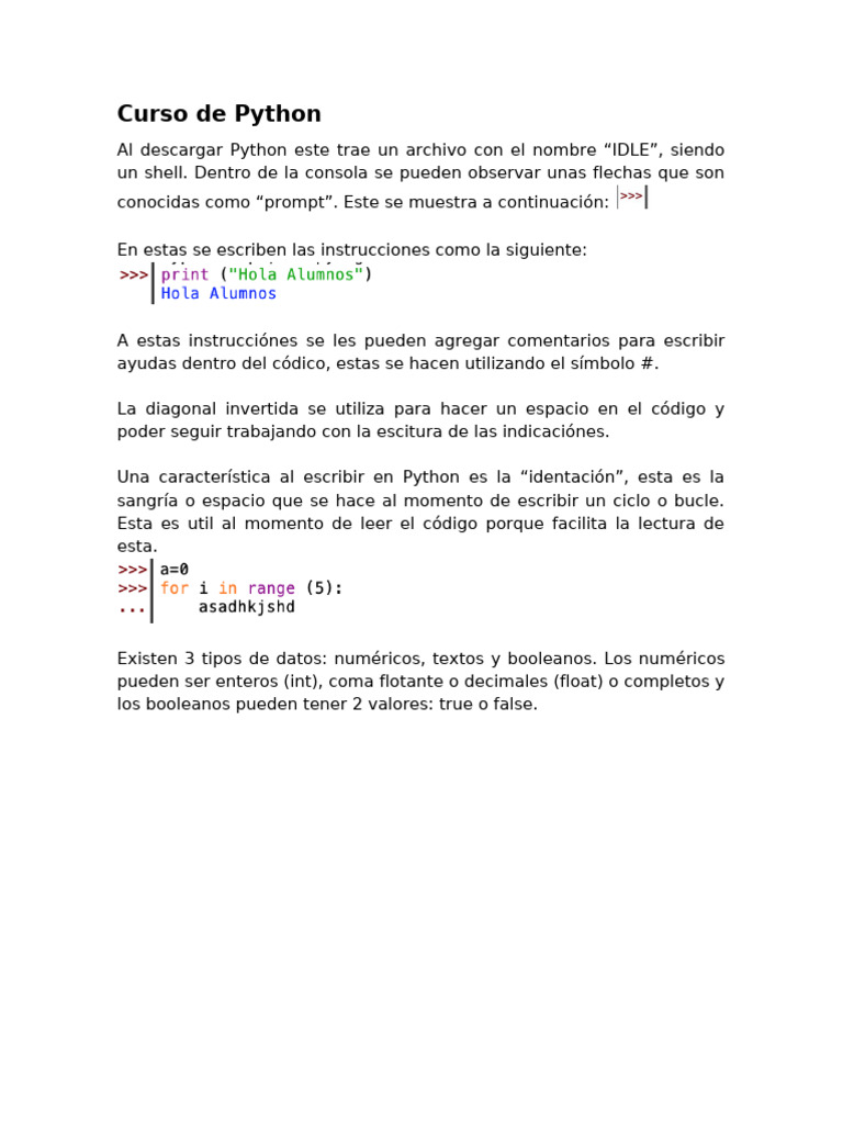 Curso de Python | PDF