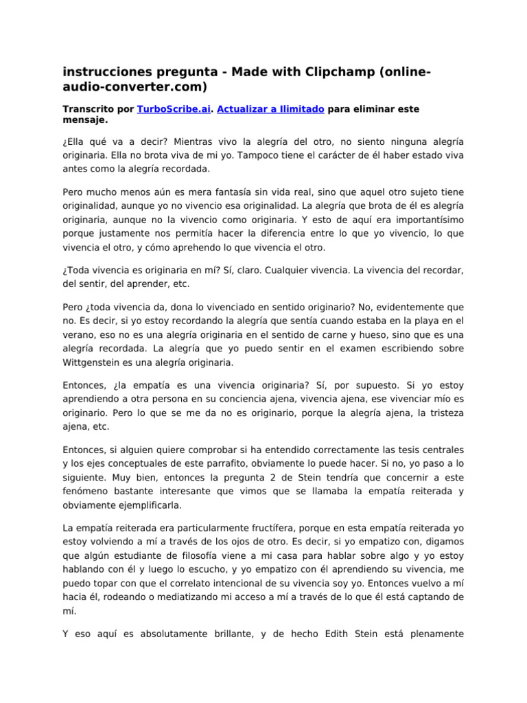 Instrucciones Pregunta - Made With Clipchamp | PDF