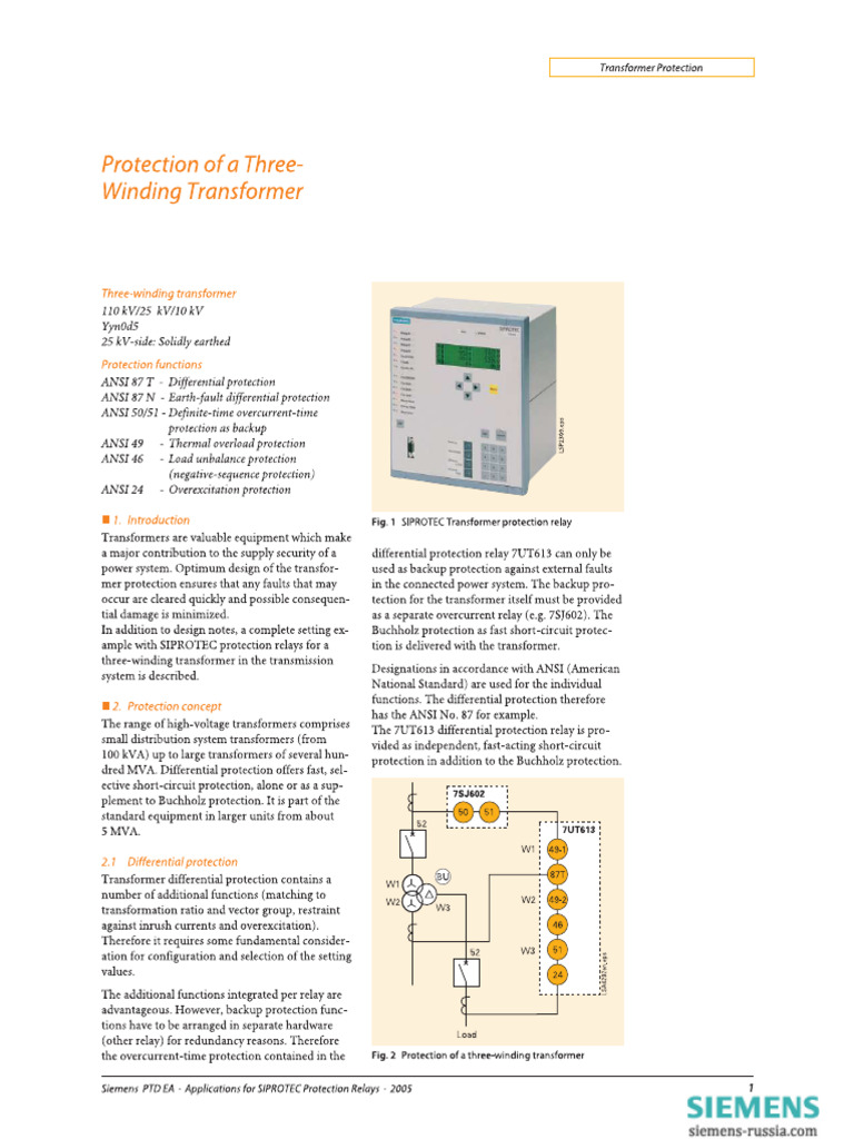 Three Winding Differential Relay | PDF