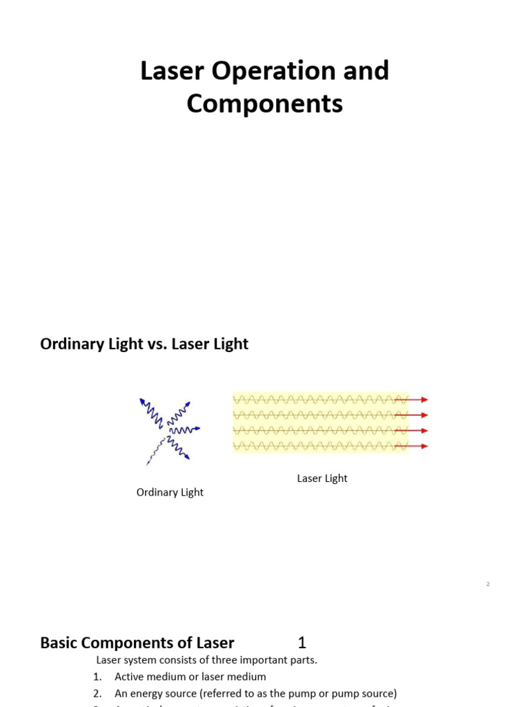 Laser Operation and Components | PDF | Laser | Physical Chemistry