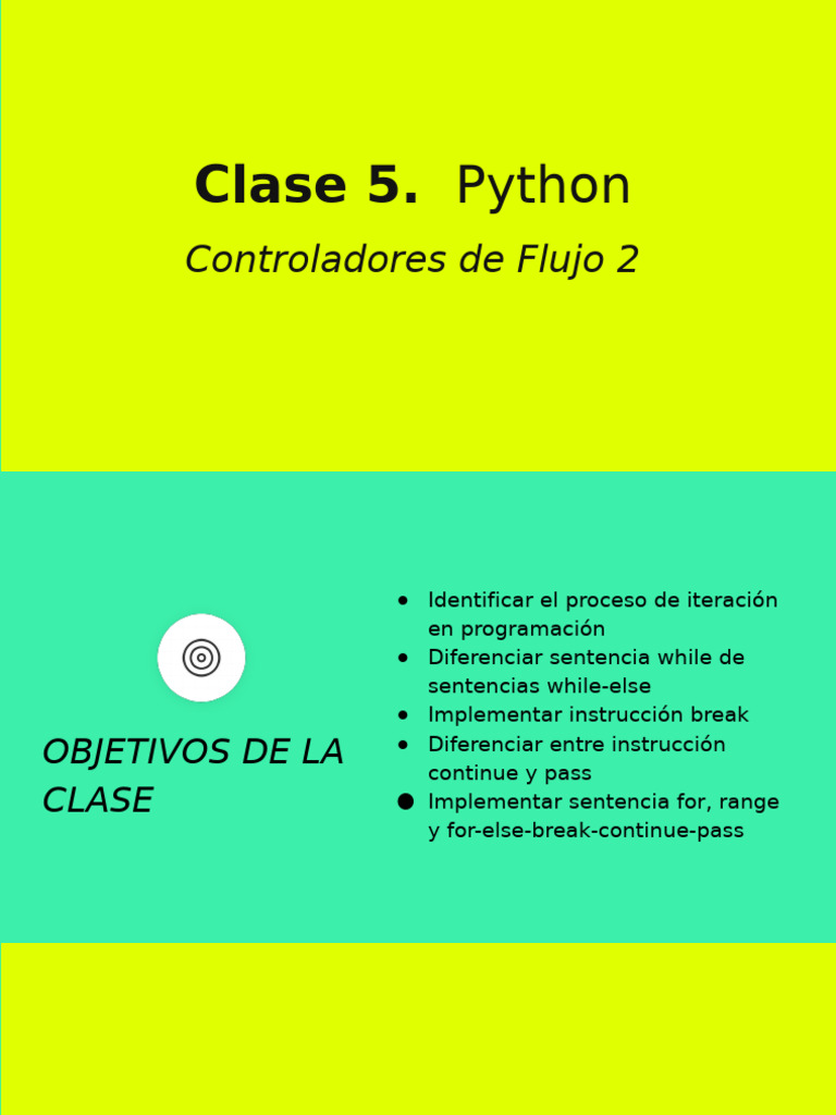 Clase 5 - Controladores de Flujo 2 | PDF | Python (lenguaje de ...