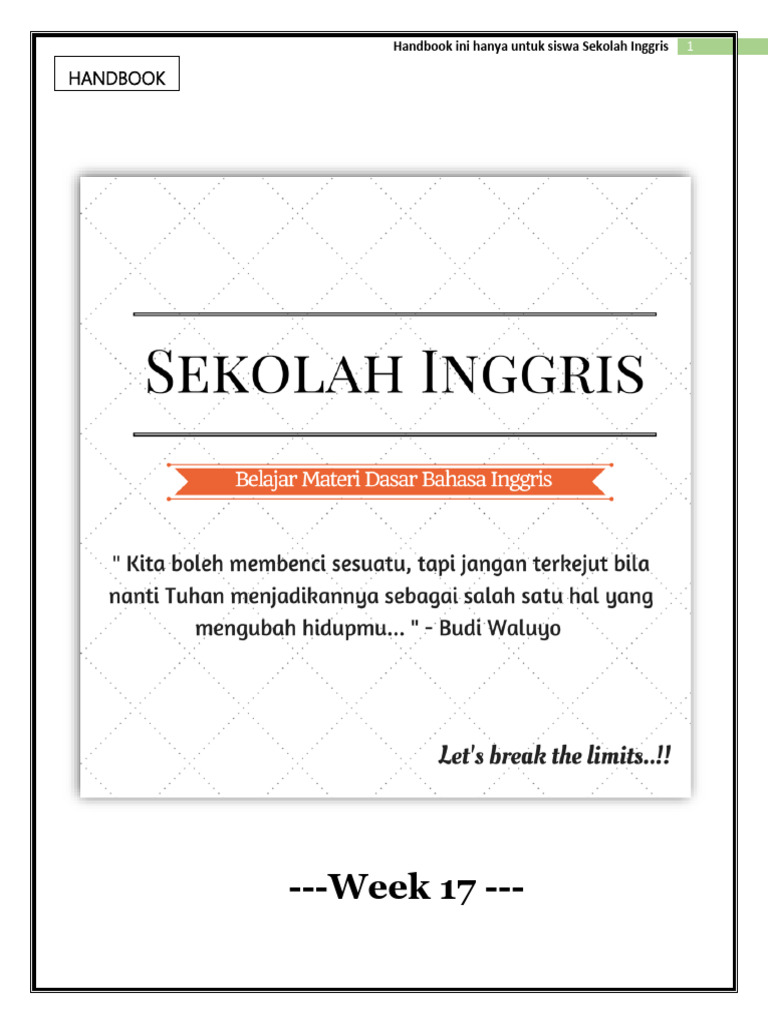 Handbook Week 17 | PDF