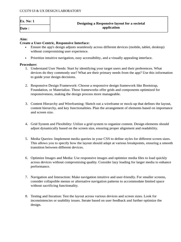 Ui & Ux Desind Lab | PDF | Usability | User Interface