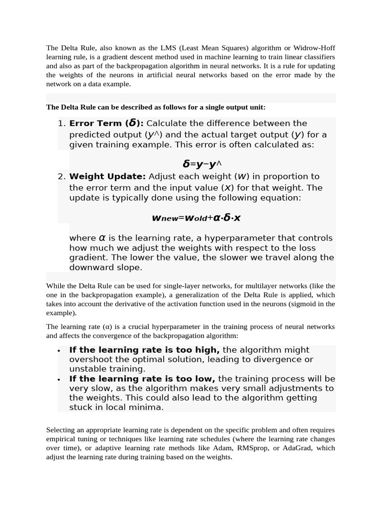 20-Delta Rule-02-09-2024 | PDF | Artificial Neural Network | Applied ...