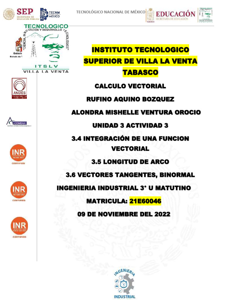 Unidad 3 Act 3 Calculo Vectorial | PDF | Integral | Vector Euclidiano