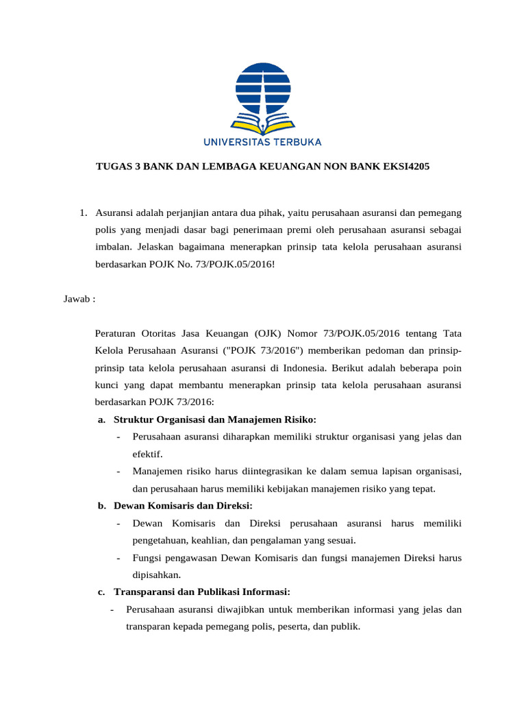 Sesi 7 Tugas 3 Bank Dan Lembaga Non Bank EKSI4205 | PDF