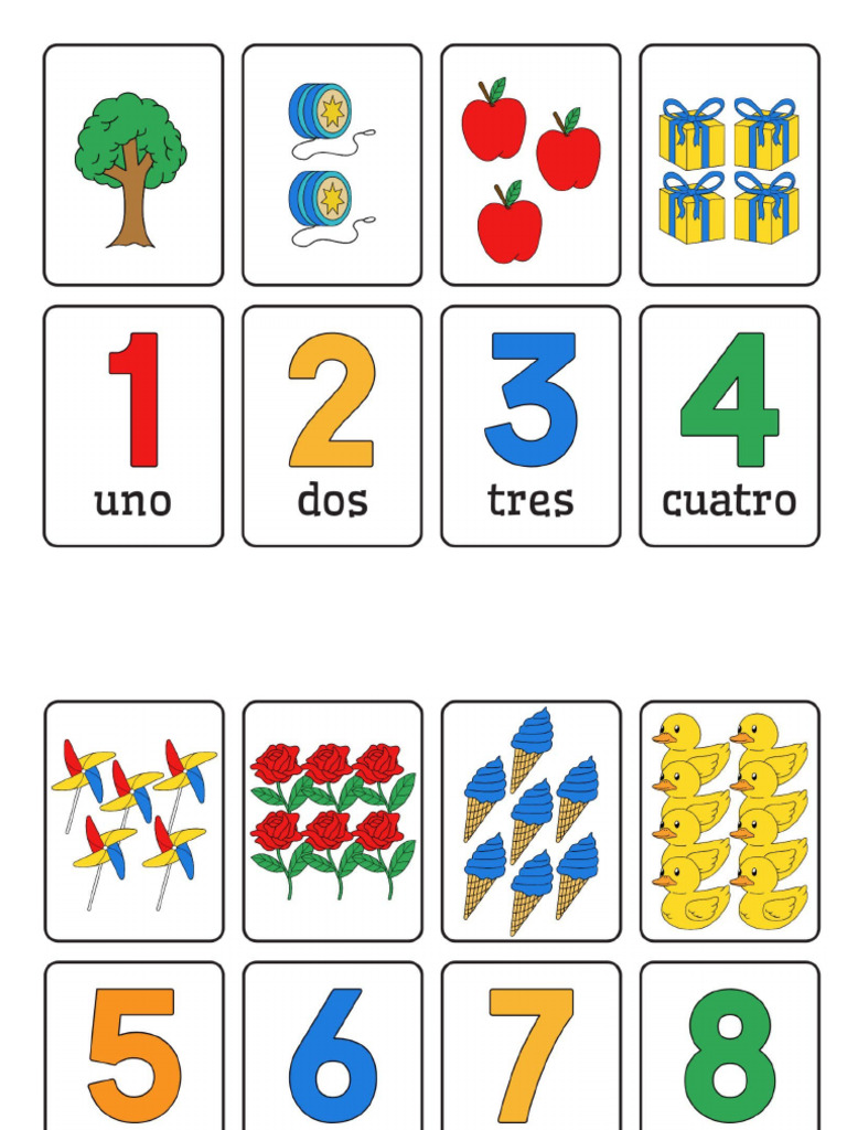 Tarjetas de Numeros 1 Al 10 | PDF