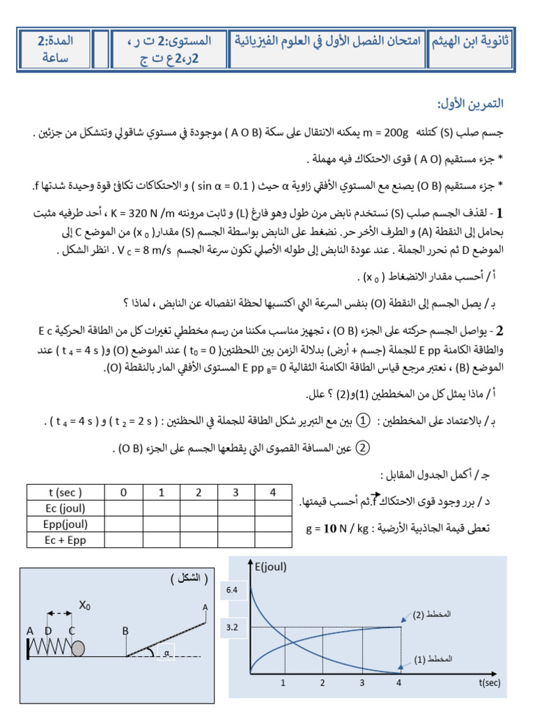 Dzexams 2as Physique 1398527 | PDF