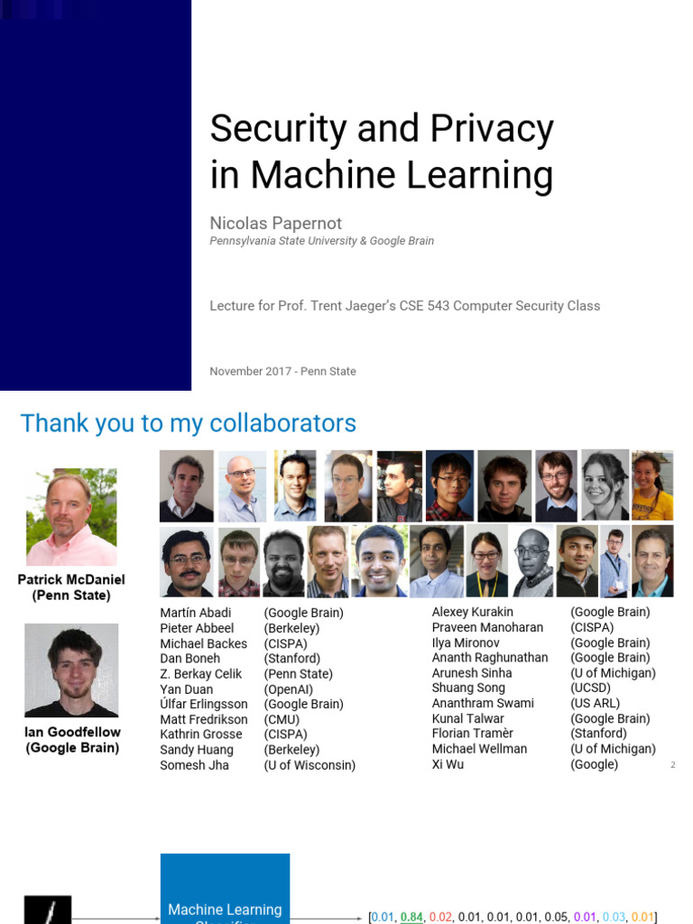 Slides Security and Privacy in Machine Learning | PDF | Artificial ...