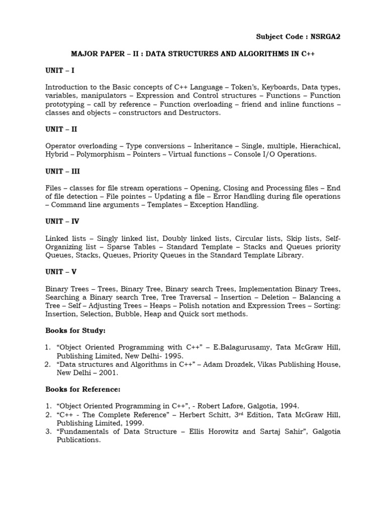 Data Structures & Algorithms in C++ | PDF