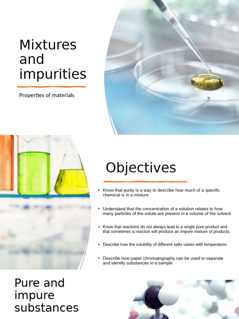 Understanding Mixtures and Purity | PDF | Chemical Substances | Solubility