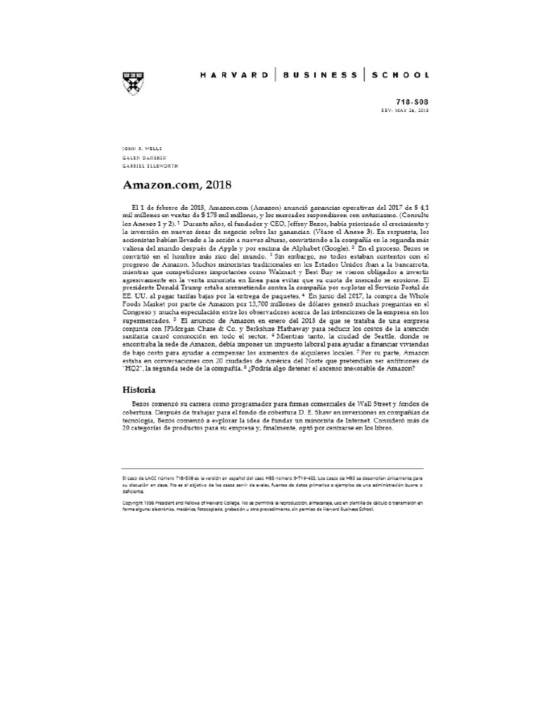 Caso Amazon Harvard | PDF