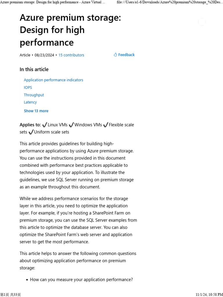 Azure Premium Storage - Design For High Performance - Azure Virtual Machines - Microsoft Learn ...
