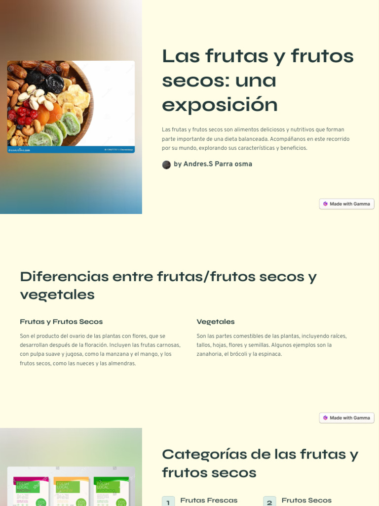 Beneficios y Tipos de Frutas y Frutos Secos | PDF | Fruta | Nuez