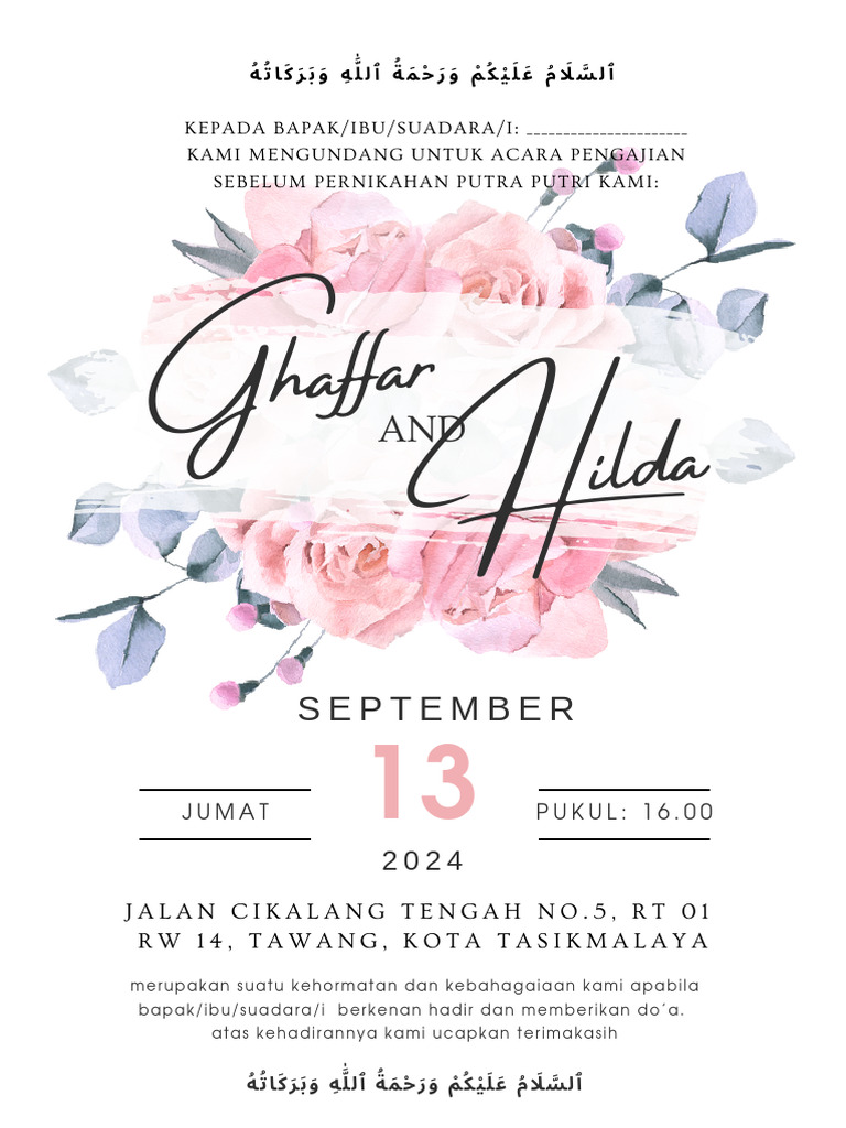 Undangan Pegajian Hilda | PDF