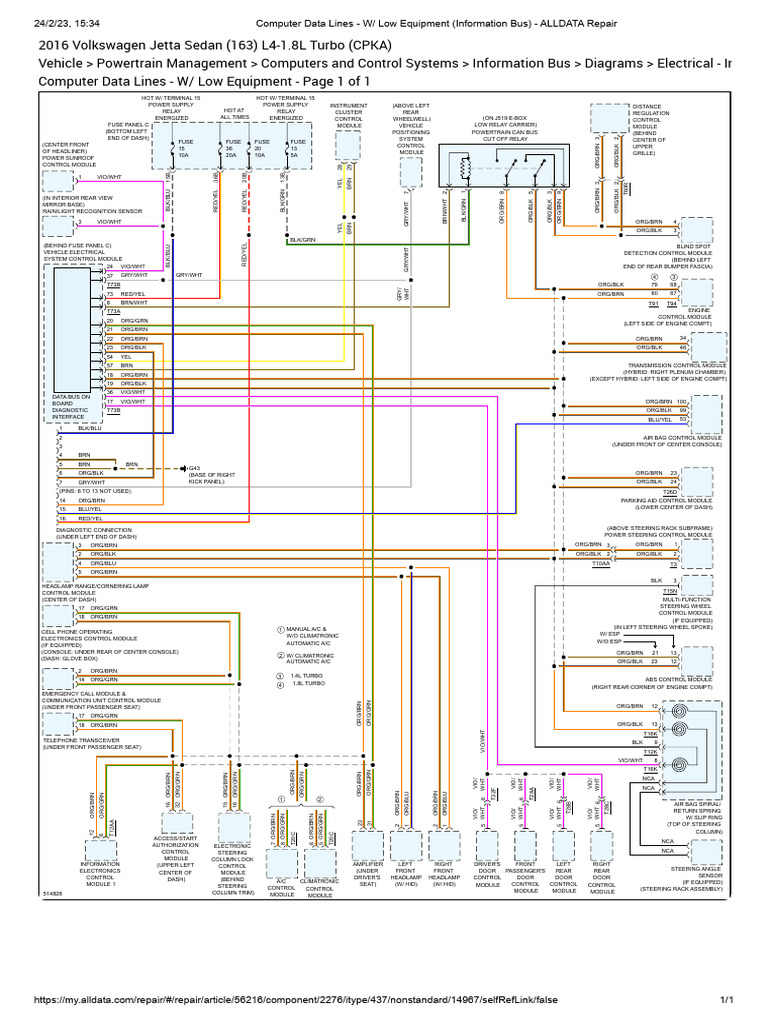 Computer Data Lines - W - Low Equipment (Information Bus) - ALLDATA ...