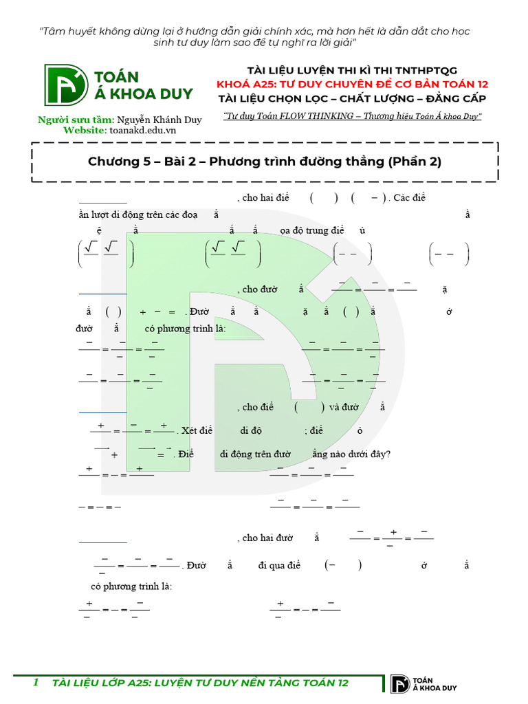 5 - Bi 2 - PHNG TRNH NG PHNG (PHN 2) | PDF