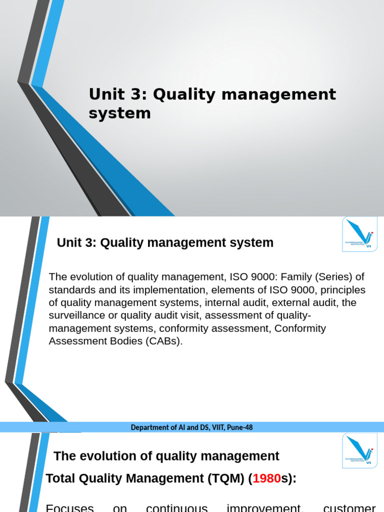 Unit 3 Quality Management Systems | PDF | Quality Management System ...