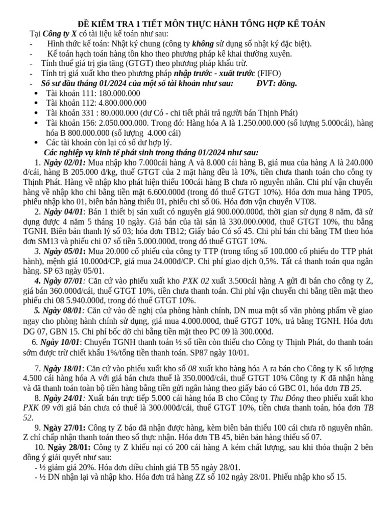 Kiem Tra THTH KT de 2 | PDF