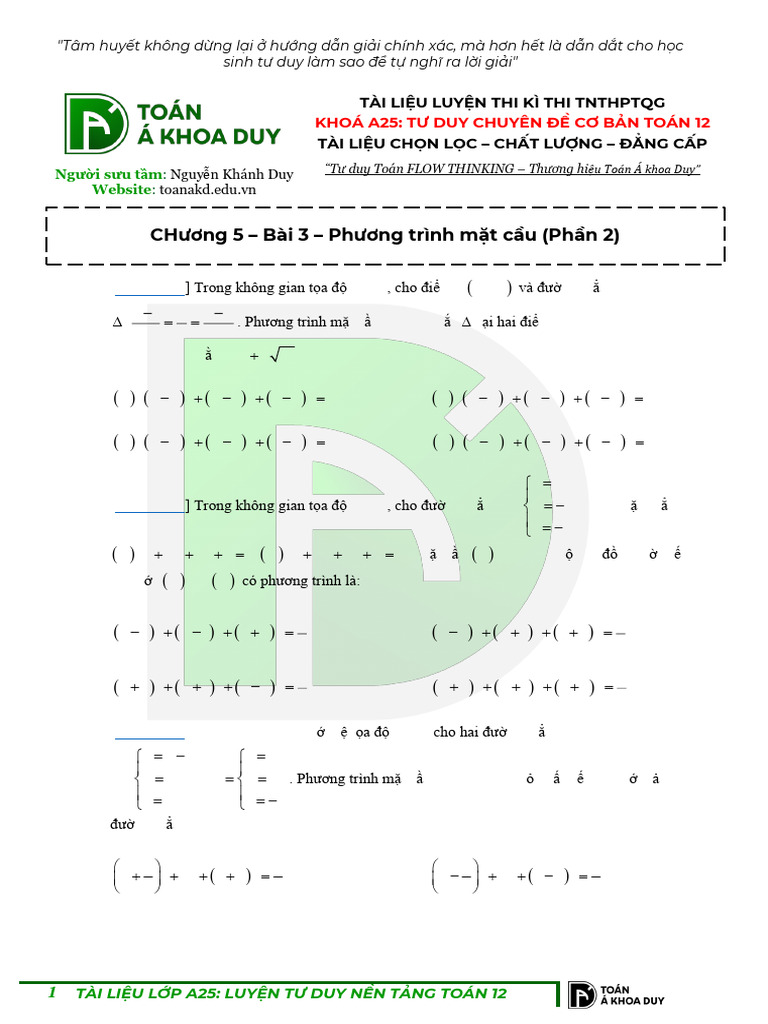 5 - Bi 3 - PHNG TRNH MT PHNG (PHN 2) | PDF