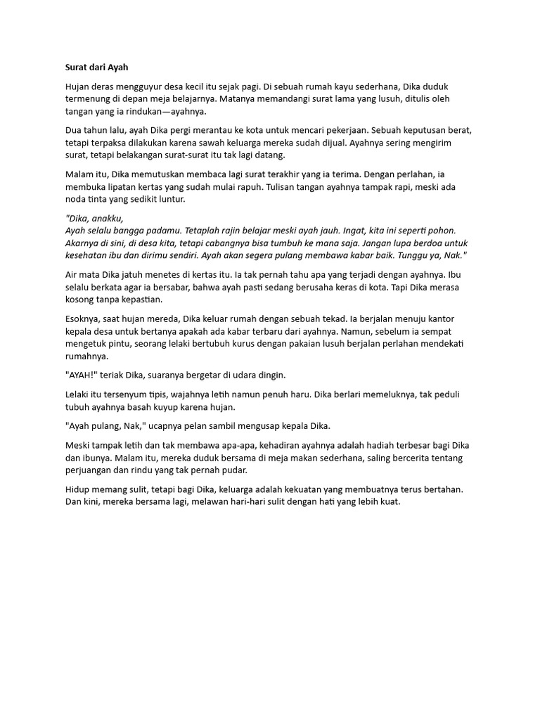 Surat Dari Ayah | PDF